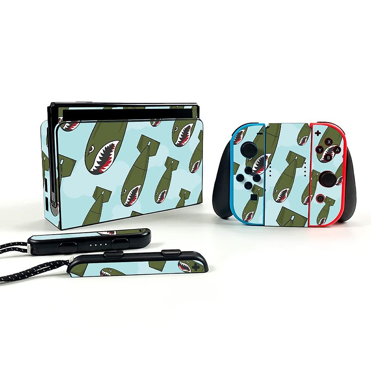 MightySkins Skin Compatible with Nintendo Switch OLED - Bombs Away | Protective, Durable, and Unique Vinyl Decal wrap Cover | Easy to Apply, Remove, and Change Styles | Made in The USA