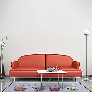 Rashu Area Rug Non Skid Accent Area Carpet Cute Bubble Milk Tea Cartoon Soft Floor Mat Large Rug for Home Decoration Living Room Washable Easy Clean Nursery Kids Play Mat5'25 x 4'