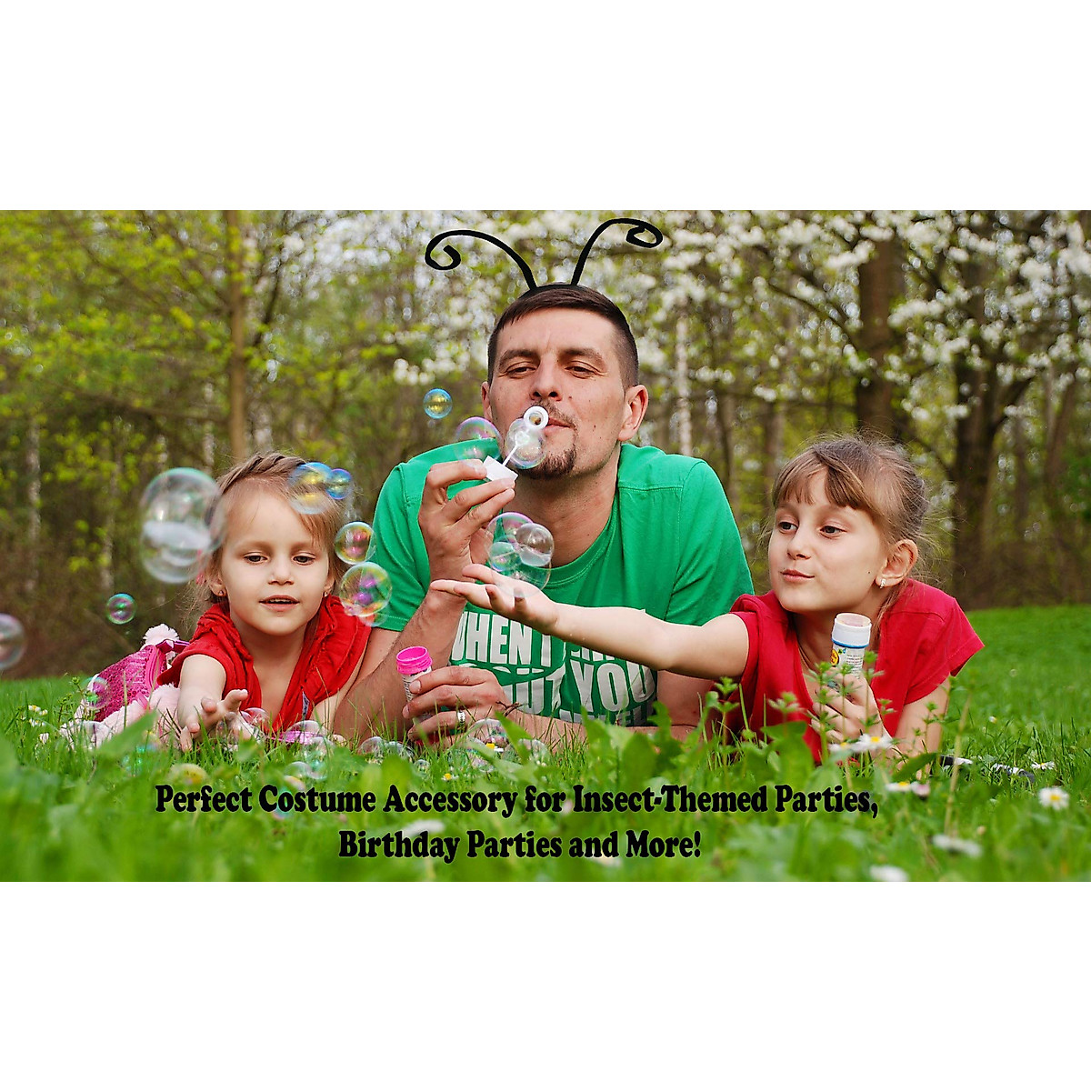 Nicky Bigs Novelties Black Velvet Bug Antenna Headband | Ladybug Bee Insect Hair Band Costume Accessory | Unisex Adult One Size Halloween Accessories