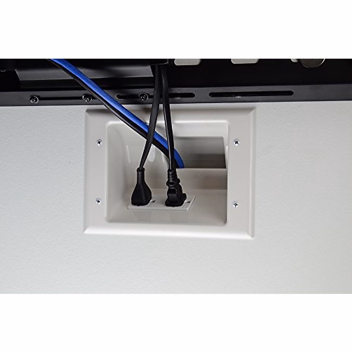 DATA COMM Electronics 45-0071-WH Recessed Low Voltage Mid-Size Plate with Duplex Receptacle