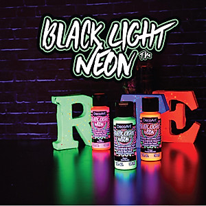 DecoArt Americana Black Light Neon Acrylic Paint Pack 6/Pkg