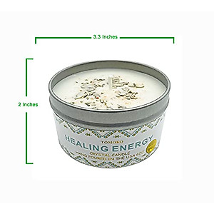 White Sage Candle, Sage Leaf, Himalayan Crystal Salt & Essential Oil, Healing Energy, Crystal Candle