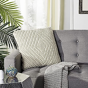 Safavieh Collection Diamond Loop 20" Throw Pillow, Natural