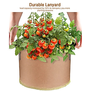 OMMO 5-Pack 7 Gallon Grow Bags Thickened Non-Woven, Aeration Fabric Planter Grow Pot with Durable Handles and Reinforced Side, Heavy Duty Cloth Pots for Small Trees, Fruits, Vegetables and Flowers