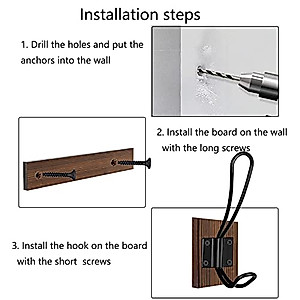 Wall Mounted Coat Rack, Wood Wall Rustic Coat Rack Hanger with 4 Farmhouse Hooks for Wall Entryway Bedroom Farmhouse Hanging Coat Clothes Hat Purse Bag Towel