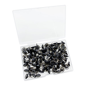 FITULABO 100 Pieces Plastic Push Pins, Plastic Head Steel Point Thumb Tacks for Wall, Cork Bulletin Board Tacks for Map, Calendar, Poster, Photo, Paper Craft, Document (Transparent)