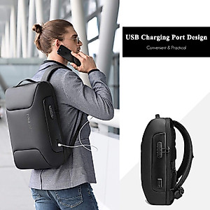 FANDARE Laptop Backpack Business Anti-Theft Daypacks Travel Large Backpack with USB Charging Port Waterproof College Computer Bag for Women & Men Fits 15.6 Inch Notebook Gray