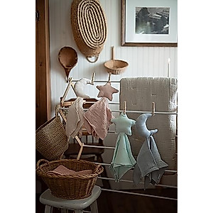 Ullabelle Stars and Moon Soft Security Blanket Baby Lovey Baby Gifts for Newborn Boys and Girls Baby Muslin Blanket (Security Blanket Blue)