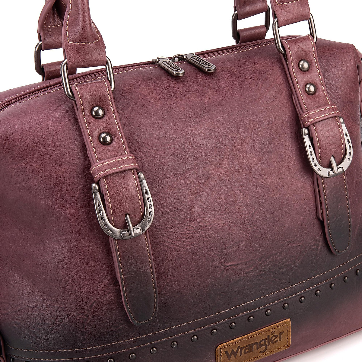 Wrangler Doctor Bag Top Handle Purse Hobo Shoulder Satchel Handbags Crossbody Bag with Crazy Horse Grain Leather for Women WG48-S5110ABDY