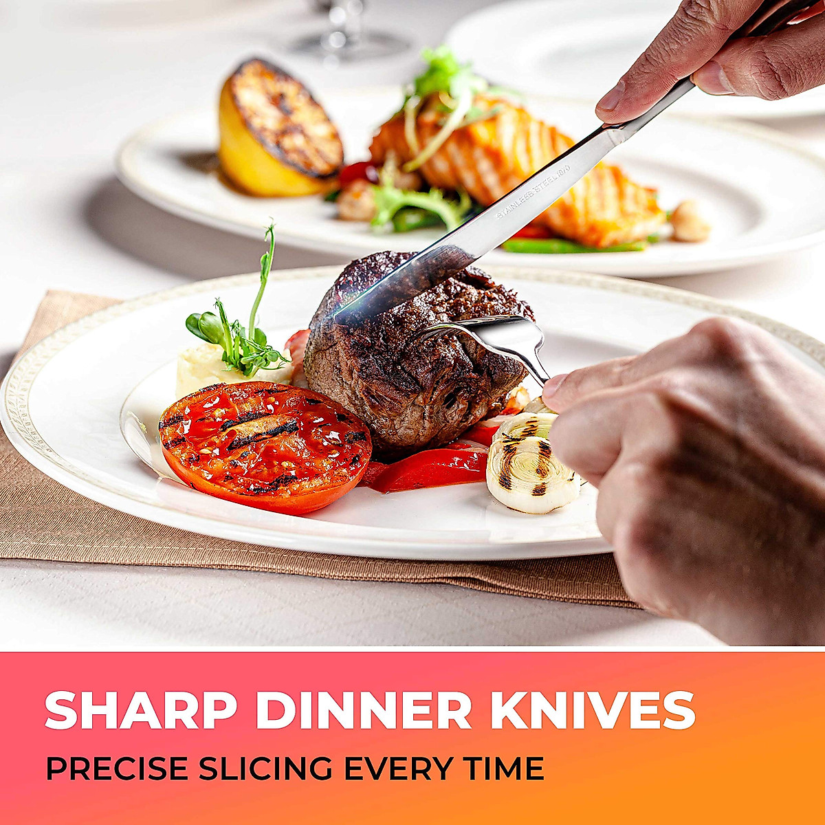 Mueller Flatware Set, 20-Piece Stainless Steel Silverware Set - Cutlery Set Service for 4 - Spoon, Knife, Fork, Salad Fork, Teaspoon - Dishwasher Safe