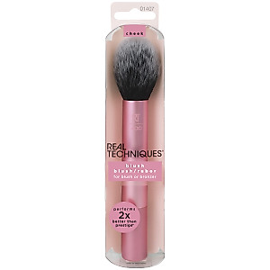 Real Techniques Ultra Plush Blush Makeup Brush, For Loose, Cream, or Pressed Blush, Rosy Glow Cheeks, Fluffy Powder Brush, Aluminum Ferrules, Synthetic Bristles, Vegan & Cruelty Free, 1 Count