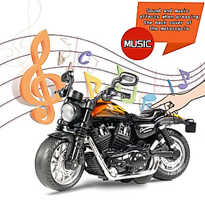 YA LE MING Mini Motorcycle Toy,with Light and Music Toys Motorcycle Model,Gift Toys for 3-9 Year Old Boys,Toy Motorcycles for Boys (Black)