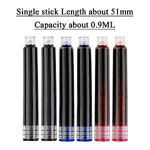 ROAD TENG Fountain Pen Ink Cartridges Red Color, Set of 20 Refill Ink Cartridges, 3.4 mm Bore Diameter Pens Ink Converter