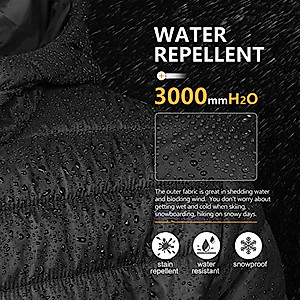 Outdoor Ventures Men's Lightweight Packable Hooded Puffer Jacket Insulated Winter Coat for Snow Ski Traveling