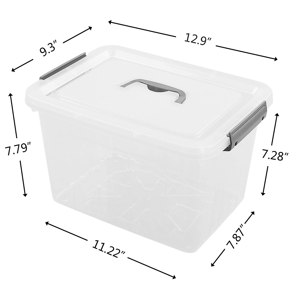 Bringer 6-Pack Clear Plastic Latching Storage Box, Plastic Box, 10 L