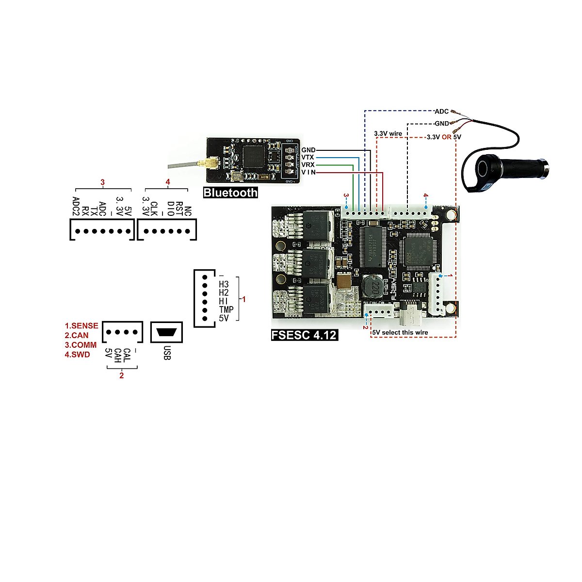 FLIPSKY V4 Version Wireless Bluetooth Module 2.4G for Electric Skateboard Based Upon The nrf51_esc Project Wireless DC 2V-12V 115200 baudrate for ESC Project