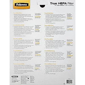 Fellowes AeraMax 290/300/DX95 Purifiers True HEPA Air Filter, 16.3" x 12.6" x 1.2", White, 9287201