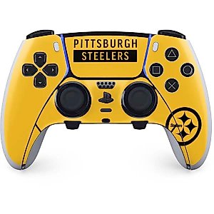 Skinit Gaming Decal Skin Compatible with PS5 DualSense Edge Pro Controller - Officially Licensed NFL Pittsburgh Steelers Yellow Performance Series Design