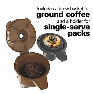 Hamilton Beach FlexBrew Trio 2-Way Coffee Maker, Compatible with K-Cup Pods or Grounds, Single Serve & Full 12c Pot, Permanent Gold-Tone Filter, Black & Silver