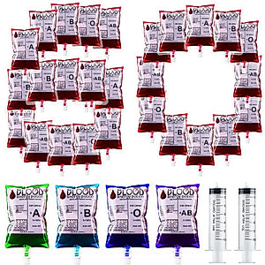 Nuenen 60 Pcs Halloween Blood Bags for Drinking, Vampire Party Drinking Pouches, Juice Puree Bag Reusable Energy Drink Container 8.5 Oz with Cap for Nurse Graduation Party