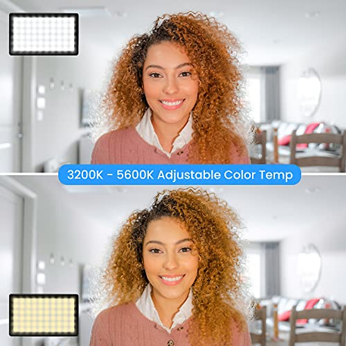 Lume Cube Video Conference Lighting Kit | Live Streaming, Video Conferencing, Remote Working | Lighting Accessory for Laptop, Adjustable Brightness and Color Temperature, Computer Mount Included