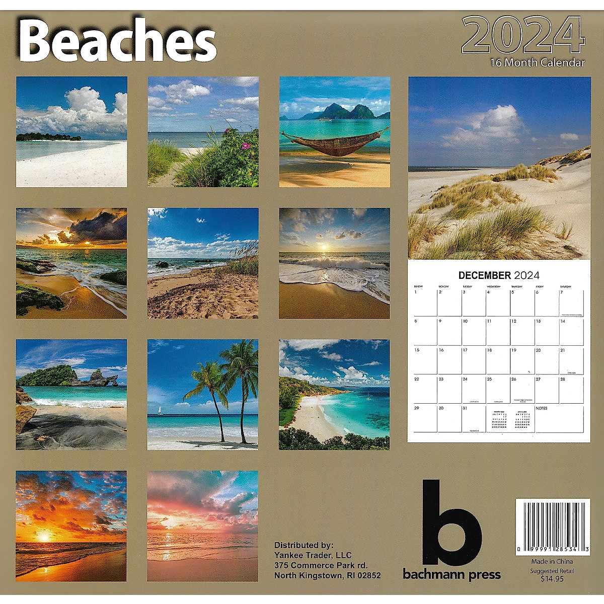 2024 Beaches Full Size Wall Calendar for Planning, Scheduling, and Organizing