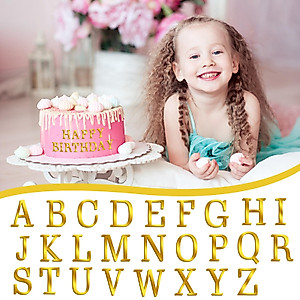 Teaaha 37PCS Acrylic Letters Cake Topper, Gold Acrylic Cake Alphabet Numbers Topper with A-Z and 0-9 DIY Cupcake Decoration Pick Personalized Letters Anniversary Wedding Baby Shower Party Supplies
