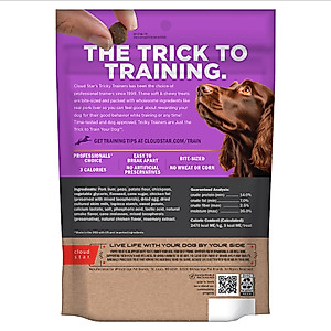 Cloud Star Tricky Trainers Soft & Chewy Dog Training Treats 5 oz Pouch, Liver Flavor, Grain-Free Low Calorie Behavior Aid with 310 treats