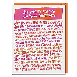 Em & Friends My Birthday Wishes for You Cards - Box of Birthday Cards with Envelopes (Box of 8, Identical Cards) (2-02888)