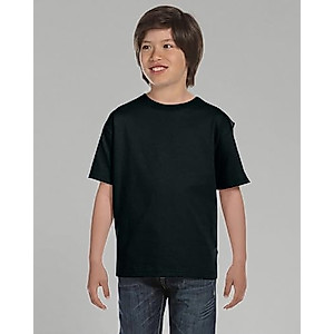 Hanes Big Boys' Essentials Short Sleeve T-shirt Value Pack (6-pack), Black, Large
