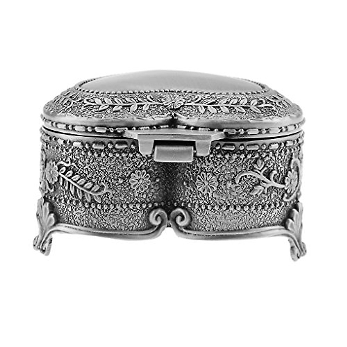 MioCloth Classic Vintage Antique Tin Heart Jewelry Box Treasure Storage Organizer Chest