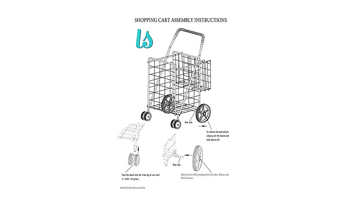 LS Jumbo Deluxe Foldable Utility Shopping Cart with 200lb Capacity