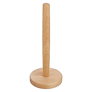 Paper Towel Holder ,DNIEBW Kitchen Paper Hanger Rack Bathroom Towel Roll Stand Organizer Simply Standing Countertop Wooden Paper Roll Holder for Cabinet,Table (Round Bottom)