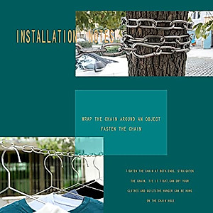 XIANYI 304 Stainless Steel Clothesline,Heavy Duty Outdoor Clothesline,Outdoor Clothesline Chain Clothes Windproof Anti-Slip,Travel Clothesline 3 M/9.8 FT, Silver