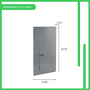Schneider Electric HOM3060M200PQCVP Homeline 200 Amp 30-Space 60-Circuit Indoor Main Breaker Qwik-Grip Plug-On Neutral Load Center with Cover-Value Pack,Grey
