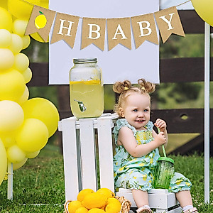 Natural Jute Burlap Banner Lemon Theme Baby Shower Party Decoration Fireplace Mantle Decoration