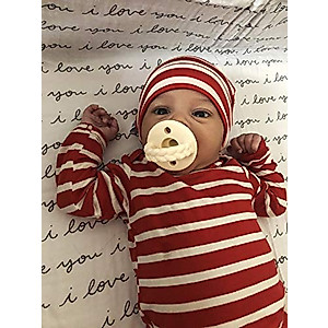 Itzy Ritzy Sweetie Soother Pacifier Set of 2 - Silicone Newborn Pacifiers with Collapsible Handle & Two Air Holes for Added Safety; Set of 2 in Buttercream & Toast, Ages Newborn & Up