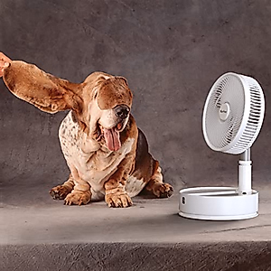 Marchpower Foldable Travel Fan, 10" Recharger 7200mAh Battery Operated Portable Osciallating Pedestal Fan with Remote Control, Quiet 5-Speed Foldaway Collapsible Telescopic Fan for Home Picnic Camping