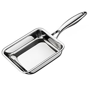 SSYSHANGSYA Japanese Omelette Pan - Tamagoyaki Nonstick Pan - Square Pan - Egg Roll Pan - Rectangle Frying Pan - Small Frying Egg Pan, Cooktop Safe, 7.5 x 6.3 inch (Stainless Steel)