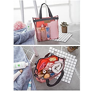 XZJMY 3 Pieces Mesh Shower Caddy Tote Bag,Portable Shower Tote,Mesh Shower Caddy Basket,10.6x11.8'' Quick Dry Shower Bag for Dorm College Gym Camping Bathroom
