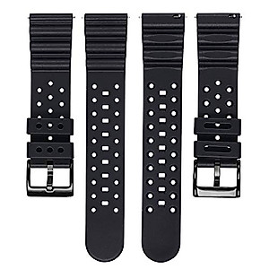Carty Silicone Watch Band 20mm Premium Quality Waterproof Rubber Quick Release Watch Straps for Men Black Black Buckle
