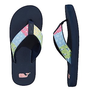 vineyard vines Boy's 25th Anniversary Classic Foam Flip Flop, Patchwork, 10 Toddler