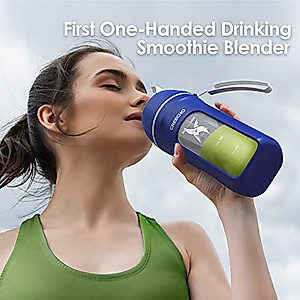 GREECHO Portable Blender, One-handed Drinking Mini Blender for Shakes and Smoothies, 12 oz Personal Blender with Rechargeable USB, Made with BPA-Free Material Portable Juicer