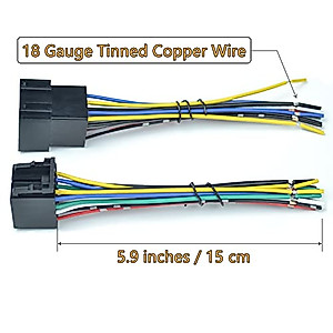 16 Pin Male Female Radio ISO Wire Harness Adapter for Peterbilt Freightliner International Semi Truck Volvo Sterling Mack Kenworth Stereo Connector to JVC Pioneer Kenwood Sony Android