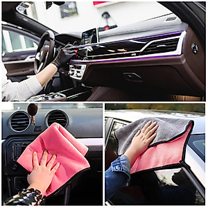 SULAWH Car Interior Detailing Kit, Auto Upholstery & Carpet Cleaner with Car Seat and Windshield Cleaning Tools, Complete Car Wash and Detailing Brushes Set, Essential Car Cleaning Supplies Kit