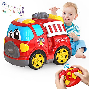 JOLLY FUN Remote Control Car for Boys 2-7, RC Cars &4-Wheel Drive with Lights& Music, Kids Stunt Car Toys for 2 3 4 5 Year Old Boys&Girls, Kids Gifts for Birthday/Christmas/Indoor/Outdoor