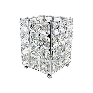 Miaowater Makeup Brush Holder Organizer Cosmetic Brushes Storage Eyeliners Eyebrow Pencil Container Cup (Silver Square)