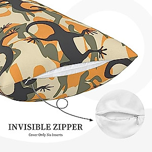 Pillowcase Rectangle Throw Pillow Case Cover Cushion 14"X20" for Sofa Couch Car Home Decor - Lizard Camouflage Camo