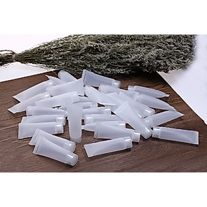 Shapenty 10ml Clear Plastic Empty Tubes Refillable Facial Cleanser Hand Cream Cosmetic Lotion Containers Soft Makeup Sample Holder Bottle Vial Jar Pot Case with Flip Lid for Travel DIY Project, 30PCS