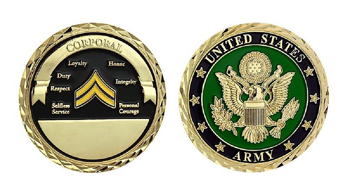 Army Corporal Challenge Coin - High Quality 45mm Double Sided Coin